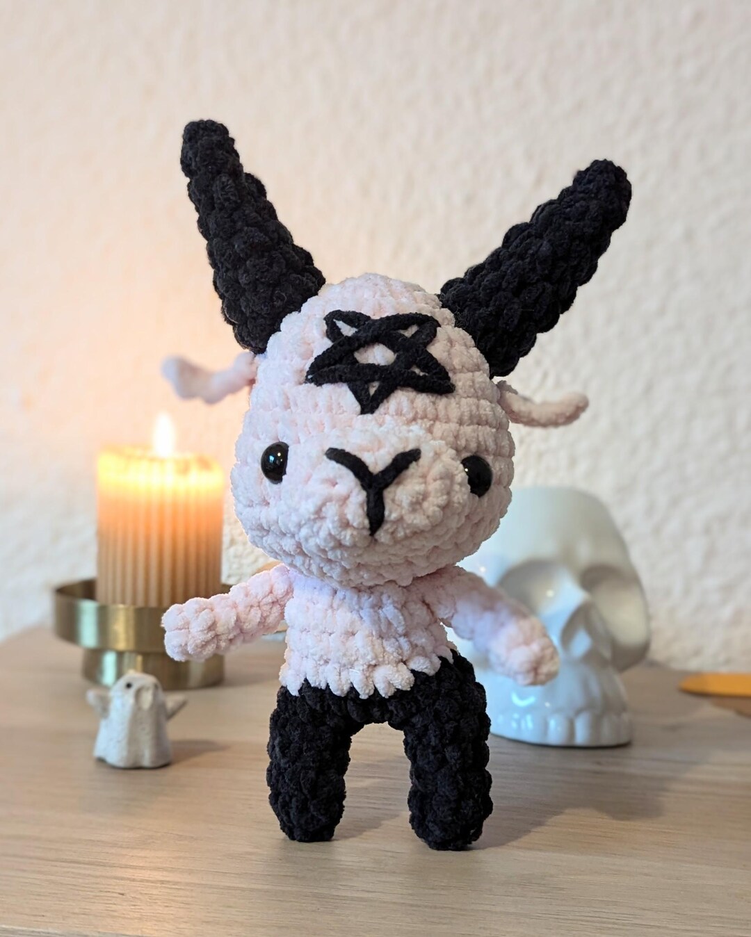 Baphomet Crochet Plush Toy, Maxi Demonic Cuddly Toy in Soft Chenille ...