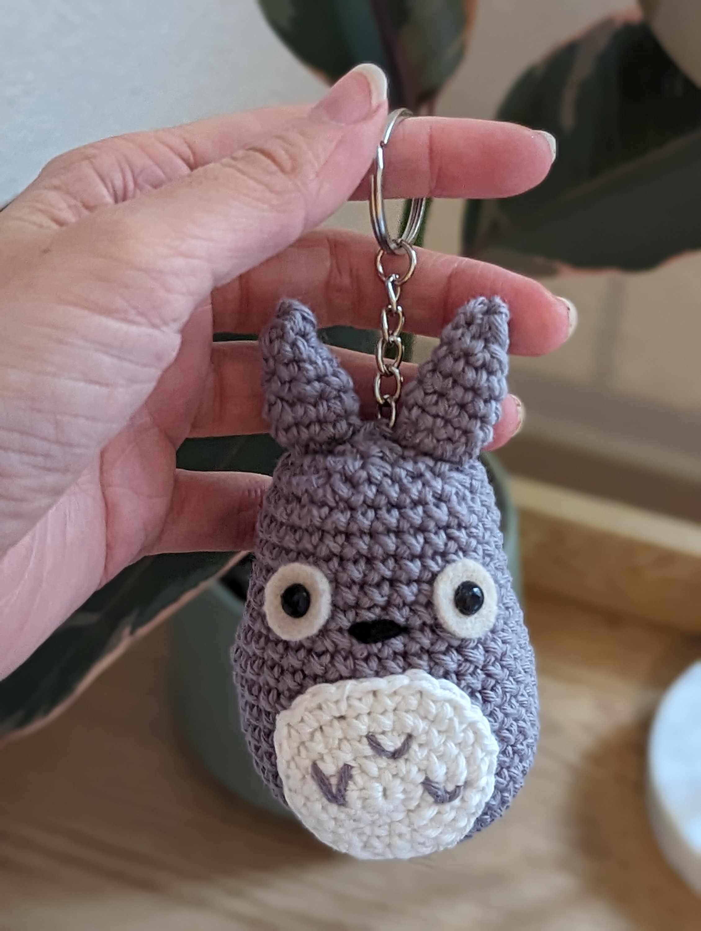 Totoro Key Ring, Crochet Ghibli Plush - Etsy