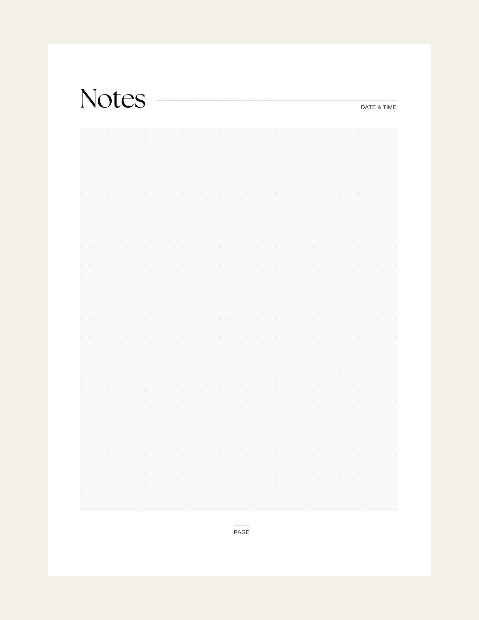 Printable Minimalist Notes Template Instant Digital Download - Etsy