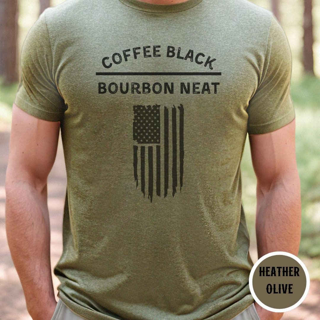 Coffee Black Bourbon Neat, Bourbon Tasting Shirt, Whiskey Tee, Alcohol ...