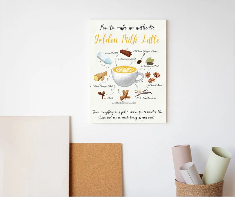 Golden Milk Latte Poster - Etsy