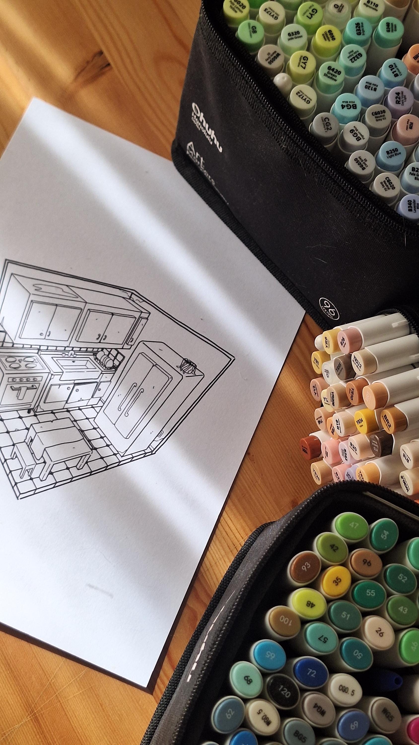 Printable Coloring Page for Adults - Apartments in Your 20s - Kitchen ...