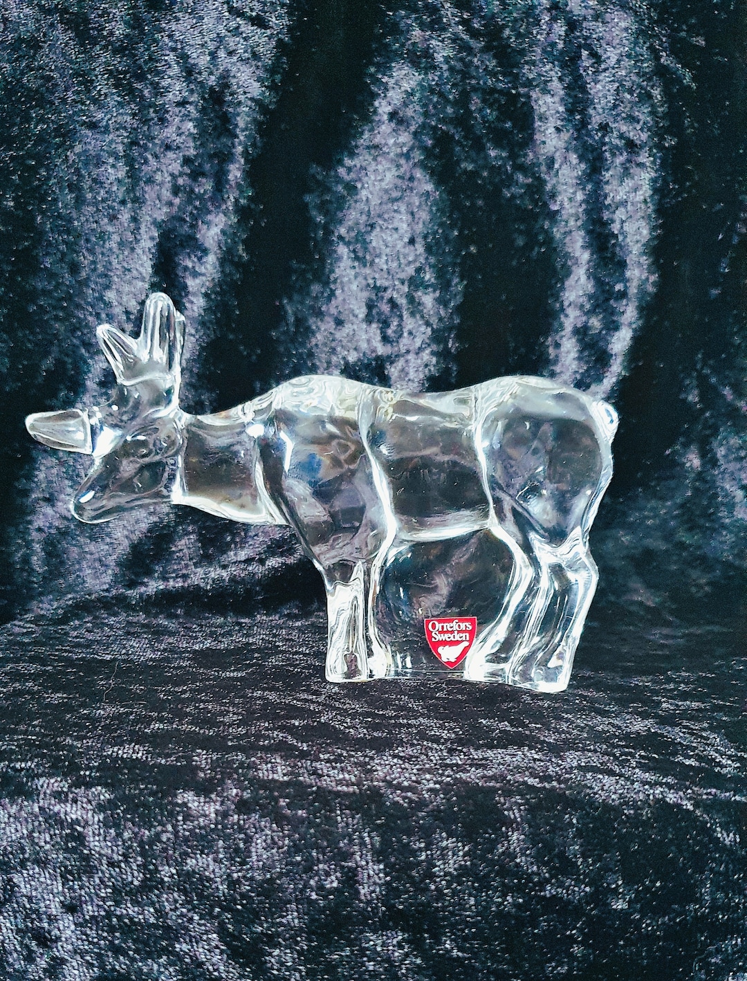 Orrefors Reindeer in Crystal Signed and Marked With Red Label Mark - Etsy