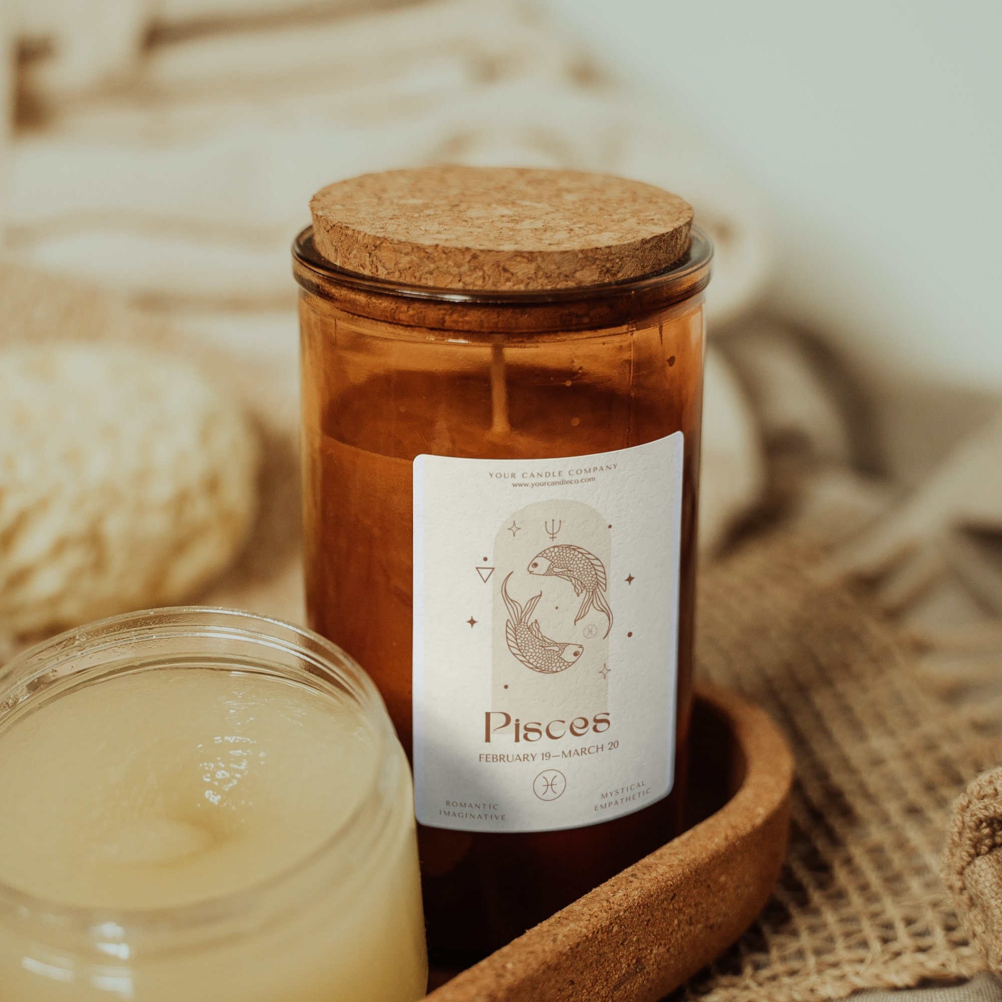 Zodiac Editable Canva Candle Label Template | Astrology Label Design ...