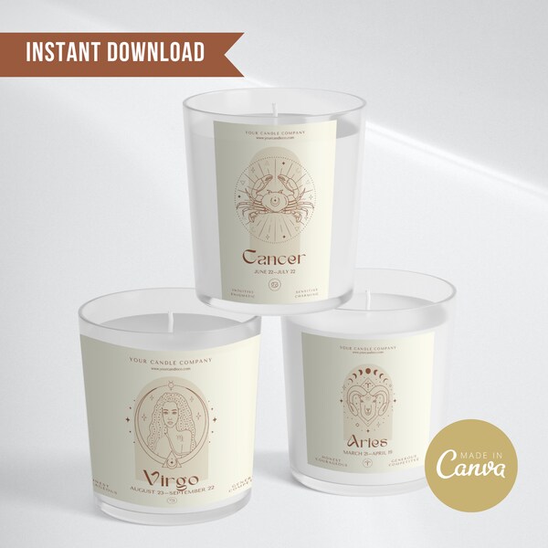 Zodiac Label Template - Etsy