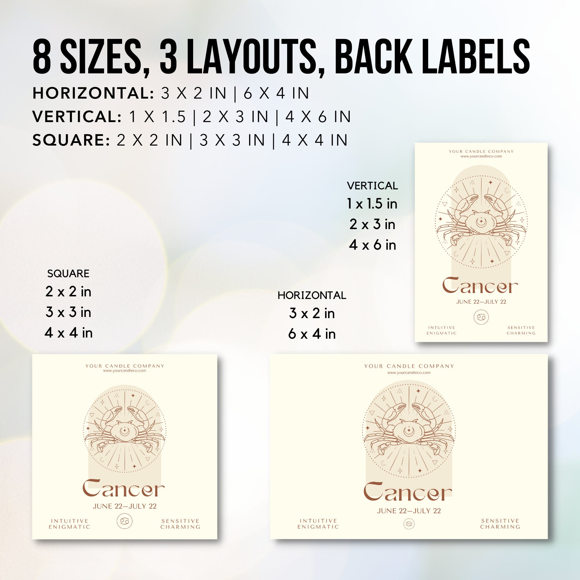 Zodiac Editable Canva Candle Label Template Astrology Label Design ...