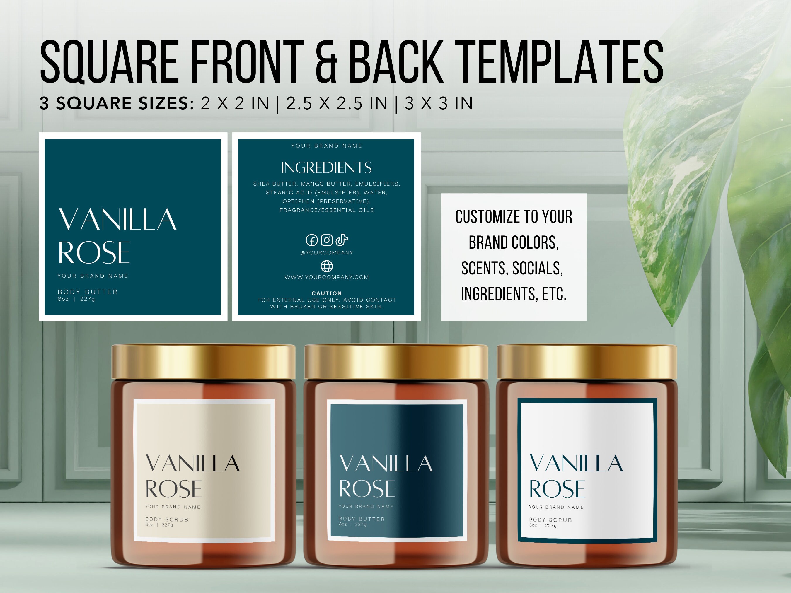 Modern Editable Canva Jar Label Template | Minimalist Skincare and ...