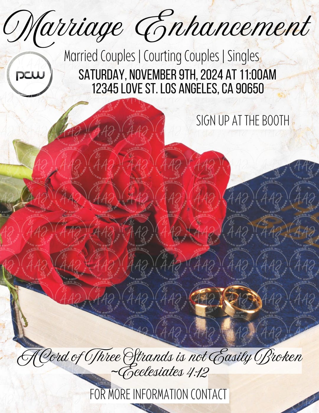 Religious Marriage Ministry Flyer Digital Template (8.5inx11in) - Etsy