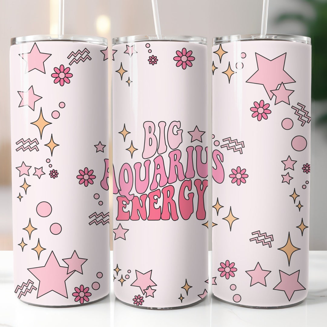 Big Aquarius Energy Skinny Tumbler Wrap for Sublimation, Astrology ...