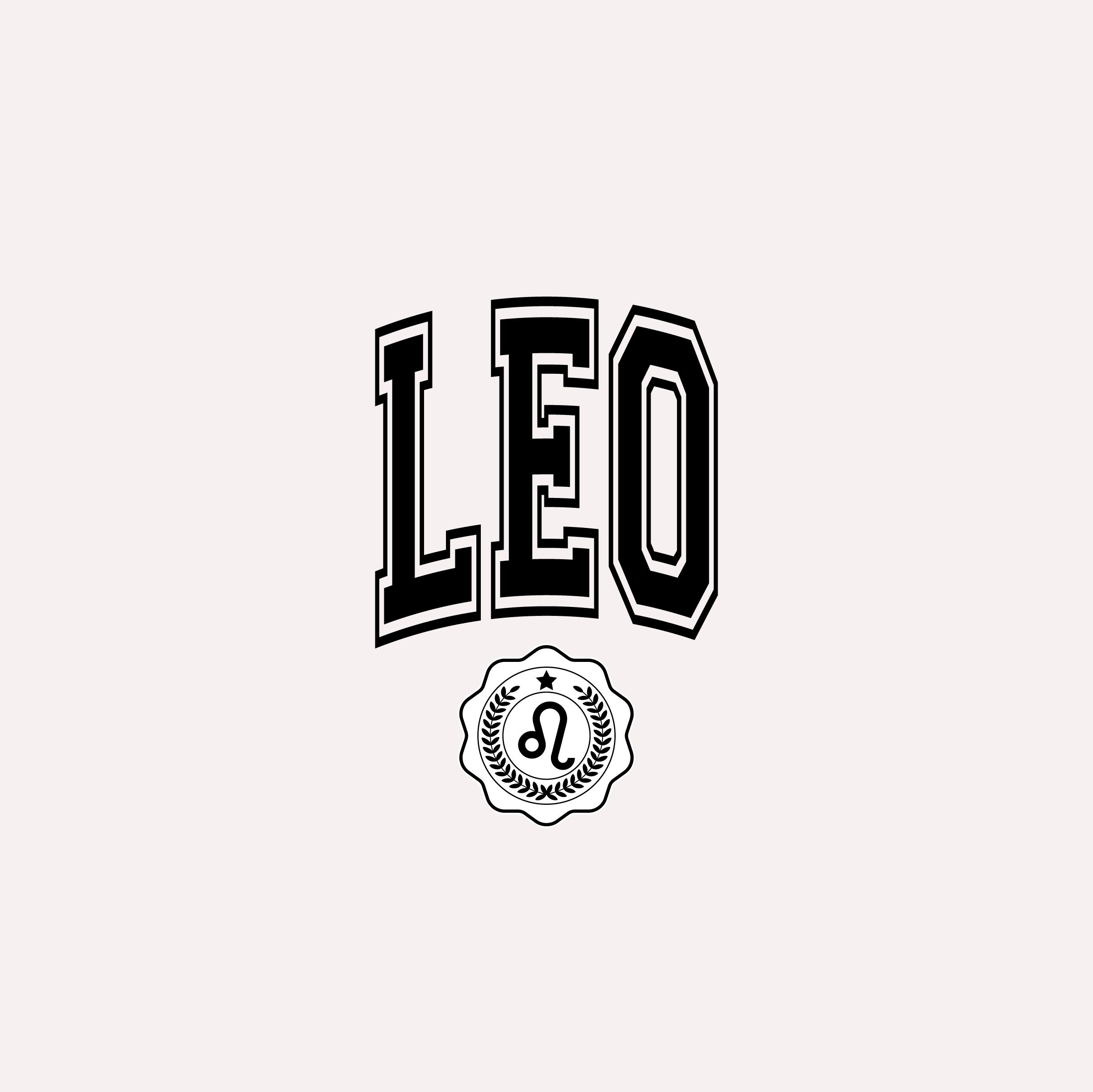 Leo College Font SVG PNG, Zodiac Star Sign, Leo Season Svg, Bithday Svg ...