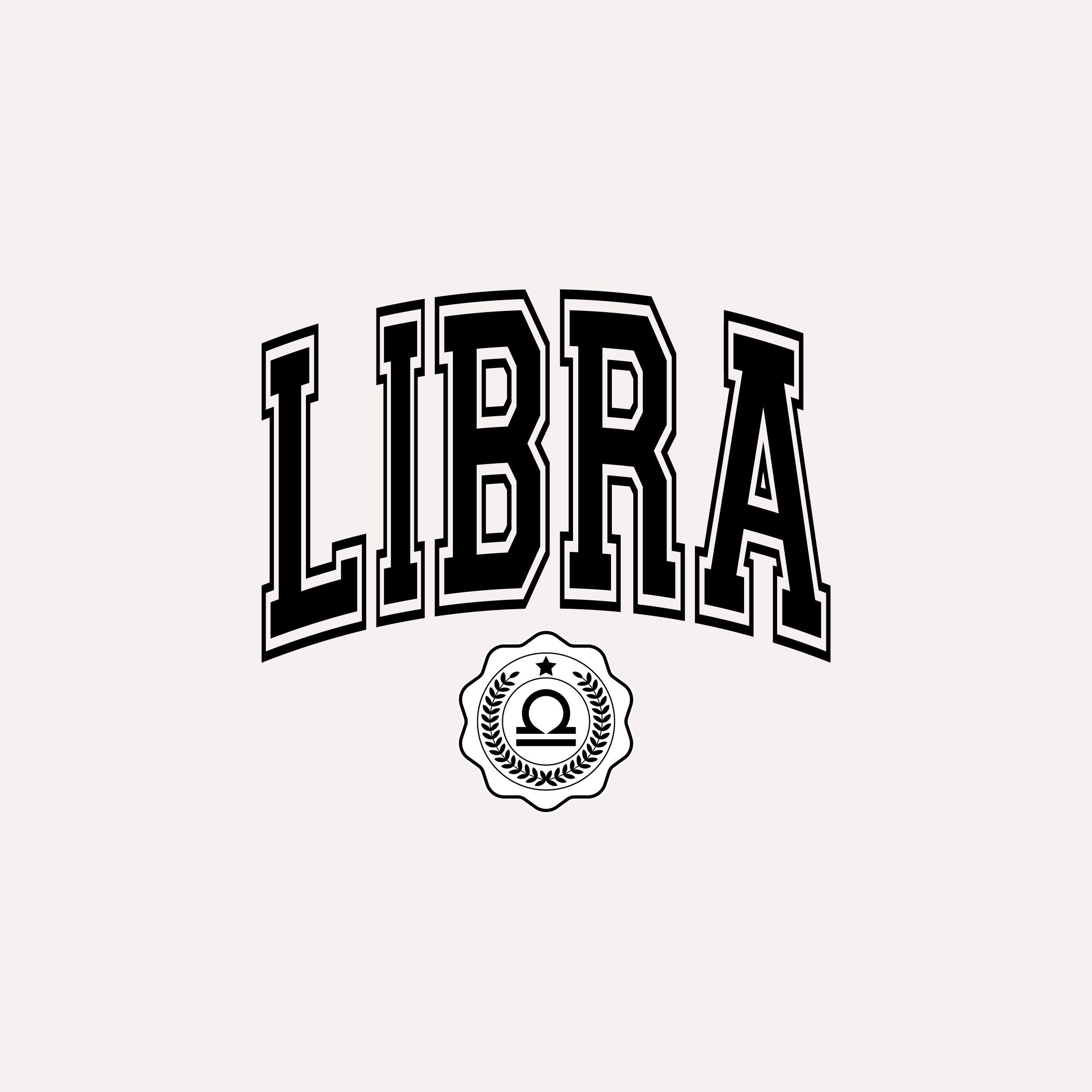 Libra College Font SVG PNG, Zodiac Star Sign, Leo Season Svg, Bithday ...