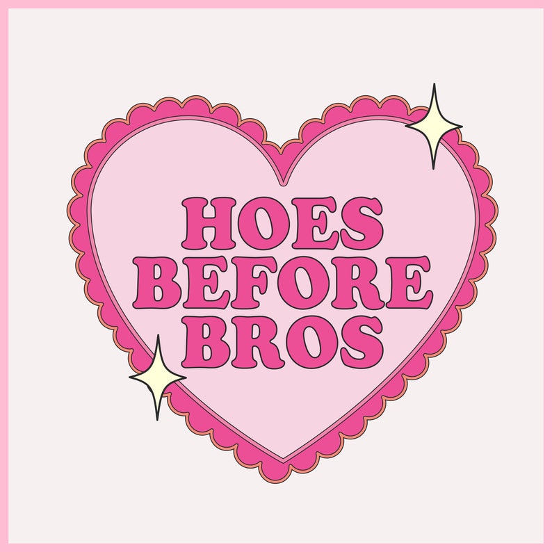 Hoes Before Bros Svg Png, Valentines Groovy Retro Png, Valentine Vibes ...