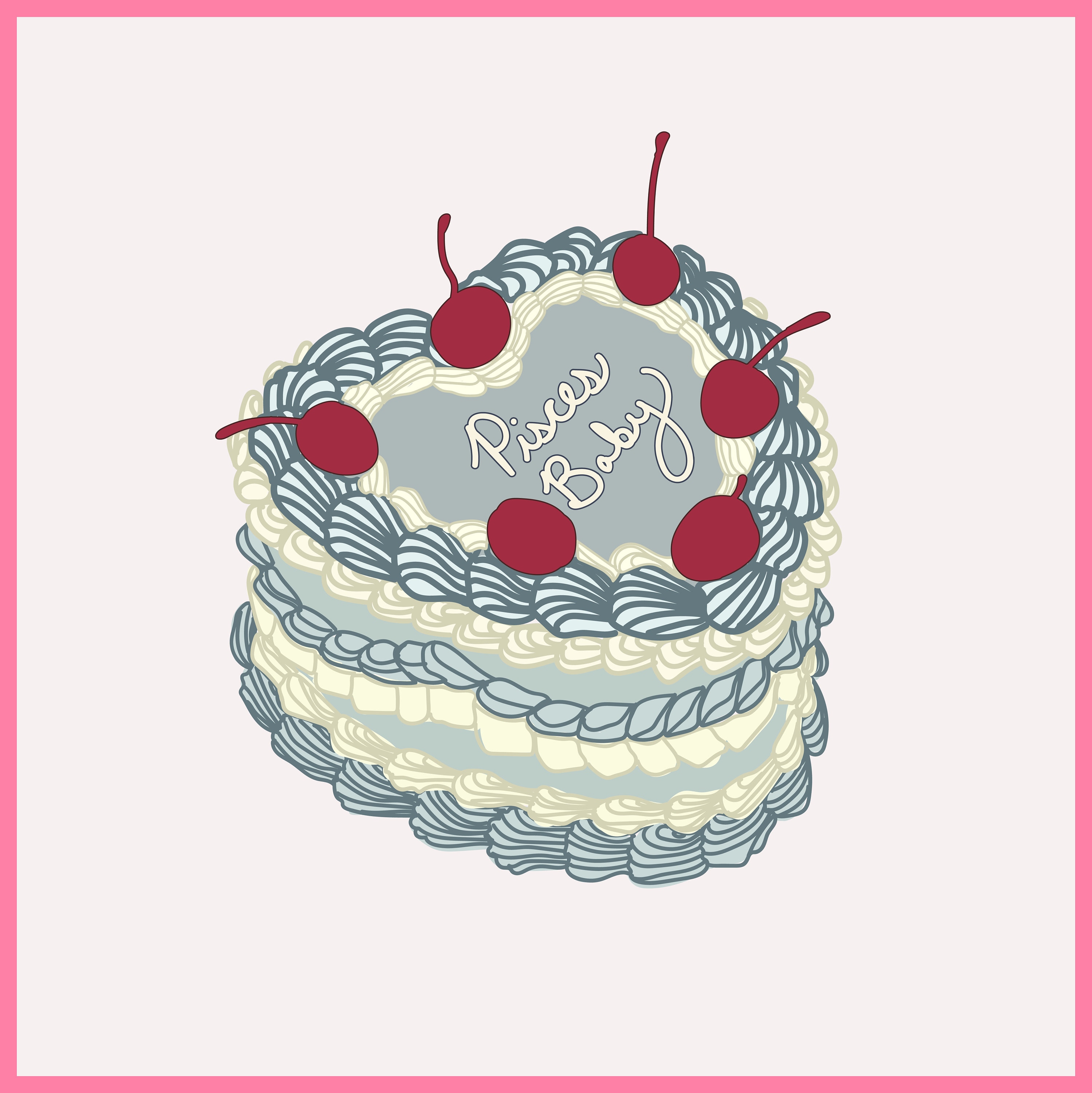 Pisces Baby Cake PNG, Pisces Png, Pisces Birthday Cake Png, Astrology ...