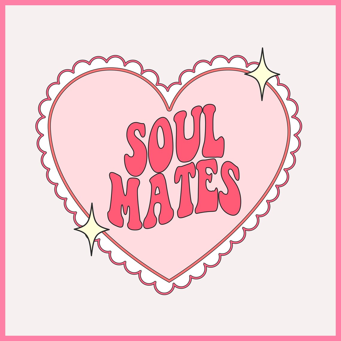 Soul Mate Heart Svg Png, Retro Trendy Soul Mates Png, Valentine Vibes ...