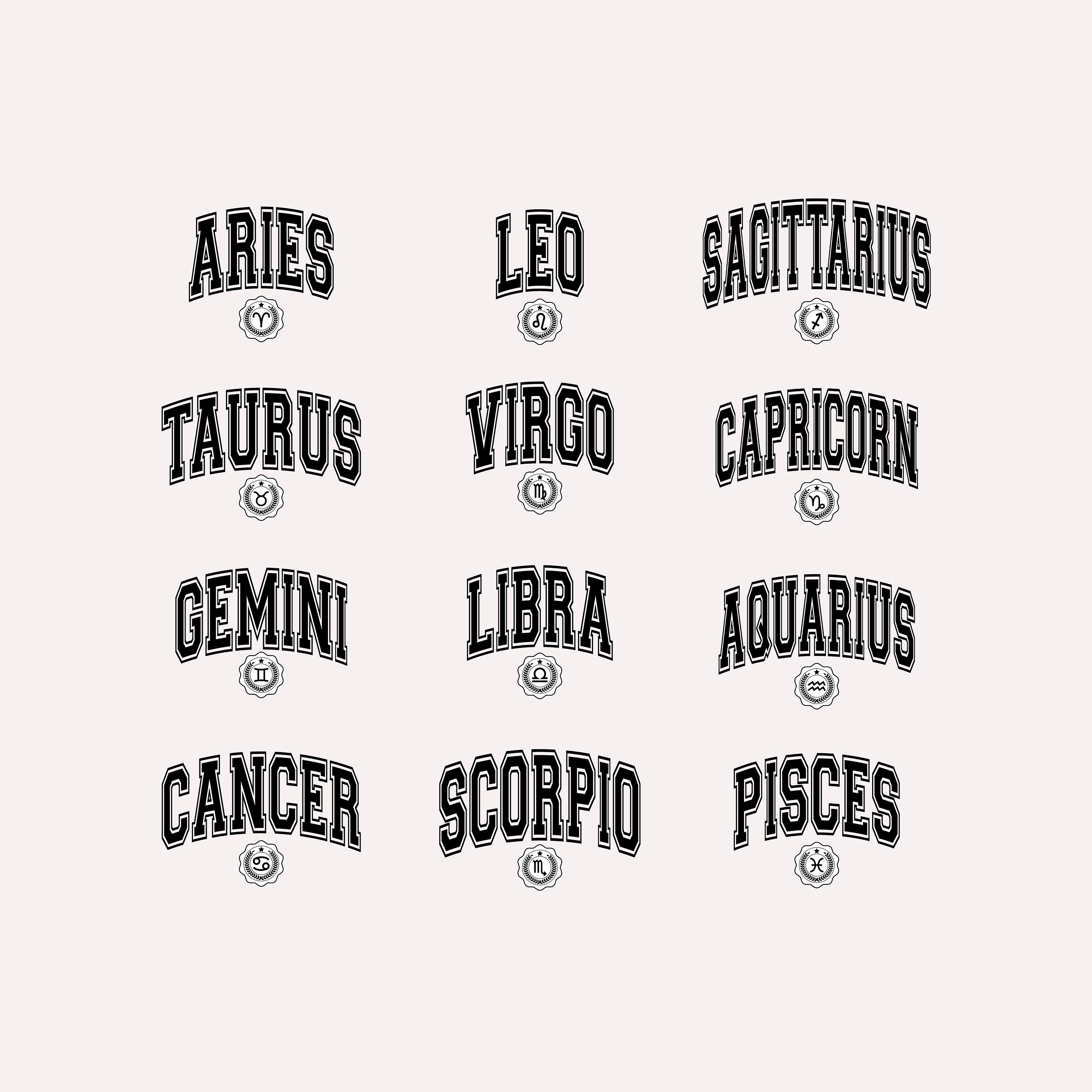 Fonts for zodiac signs 60 photos - Astrologytoyou.com