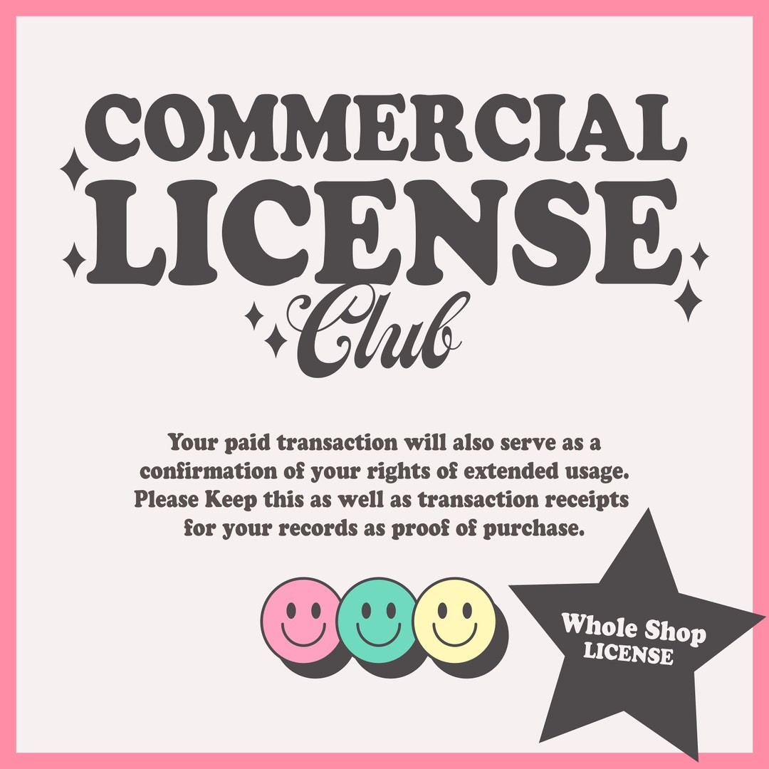 Whole Shop Extended License for Selling Printed Transfers, Svg, Png ...