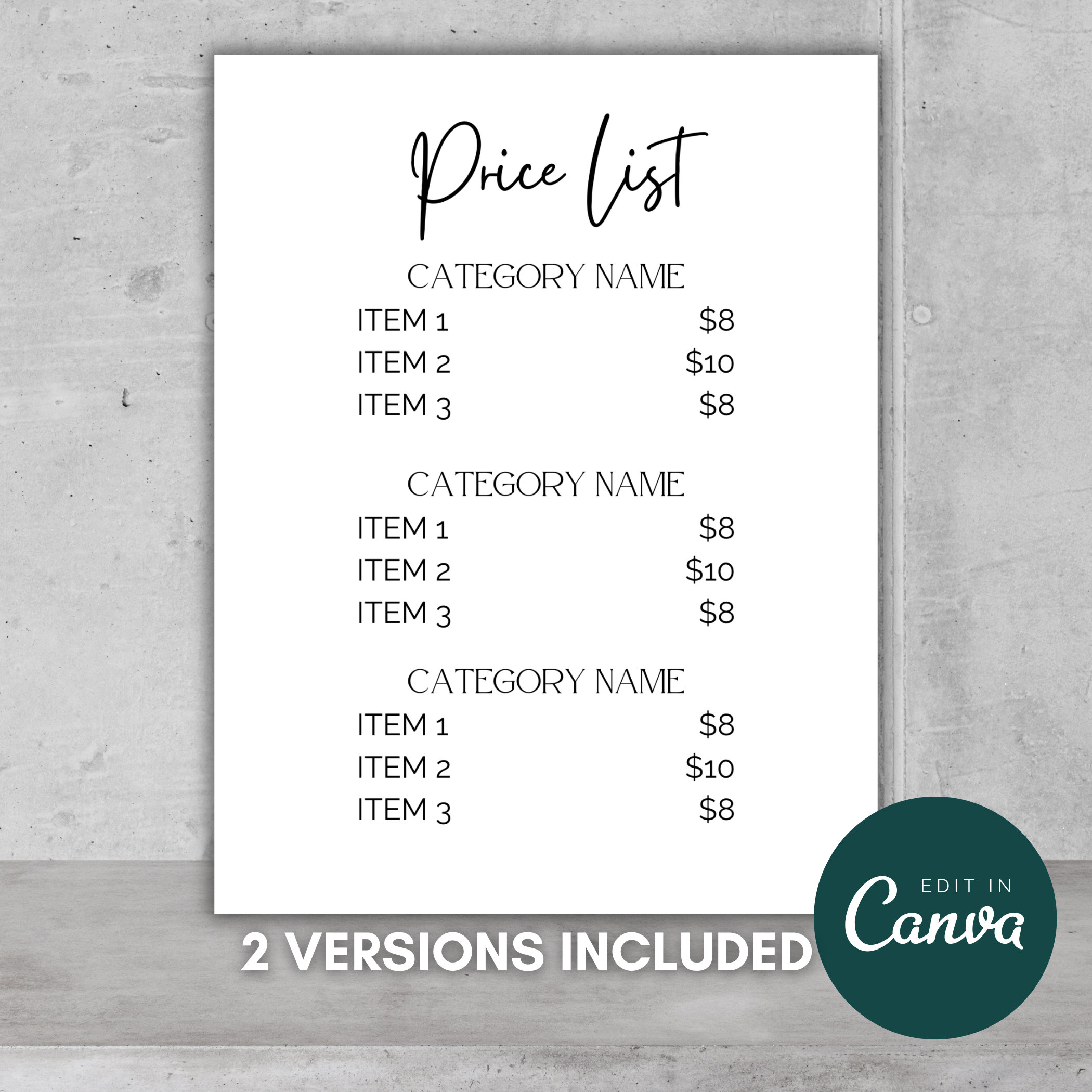 Price List for Craft Fairs, Price List for Candles, Price List Market ...