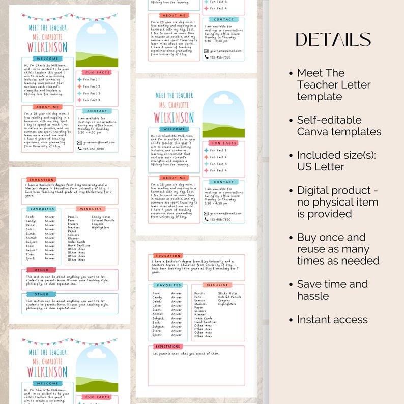 Boho Meet the Teacher Canva Template, Elementary All About Me Teacher ...