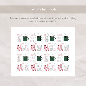 Printable Hot Chocs and Fuzzy Socks Tag Fuzzy Socks Christmas - Etsy