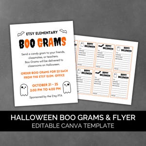 Halloween Boo Grams Flyer Canva Template, Halloween Candy Gram Flyer ...