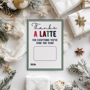 Thanks A Latte Gift Card Holder Canva Template, Christmas Coffee Gift ...