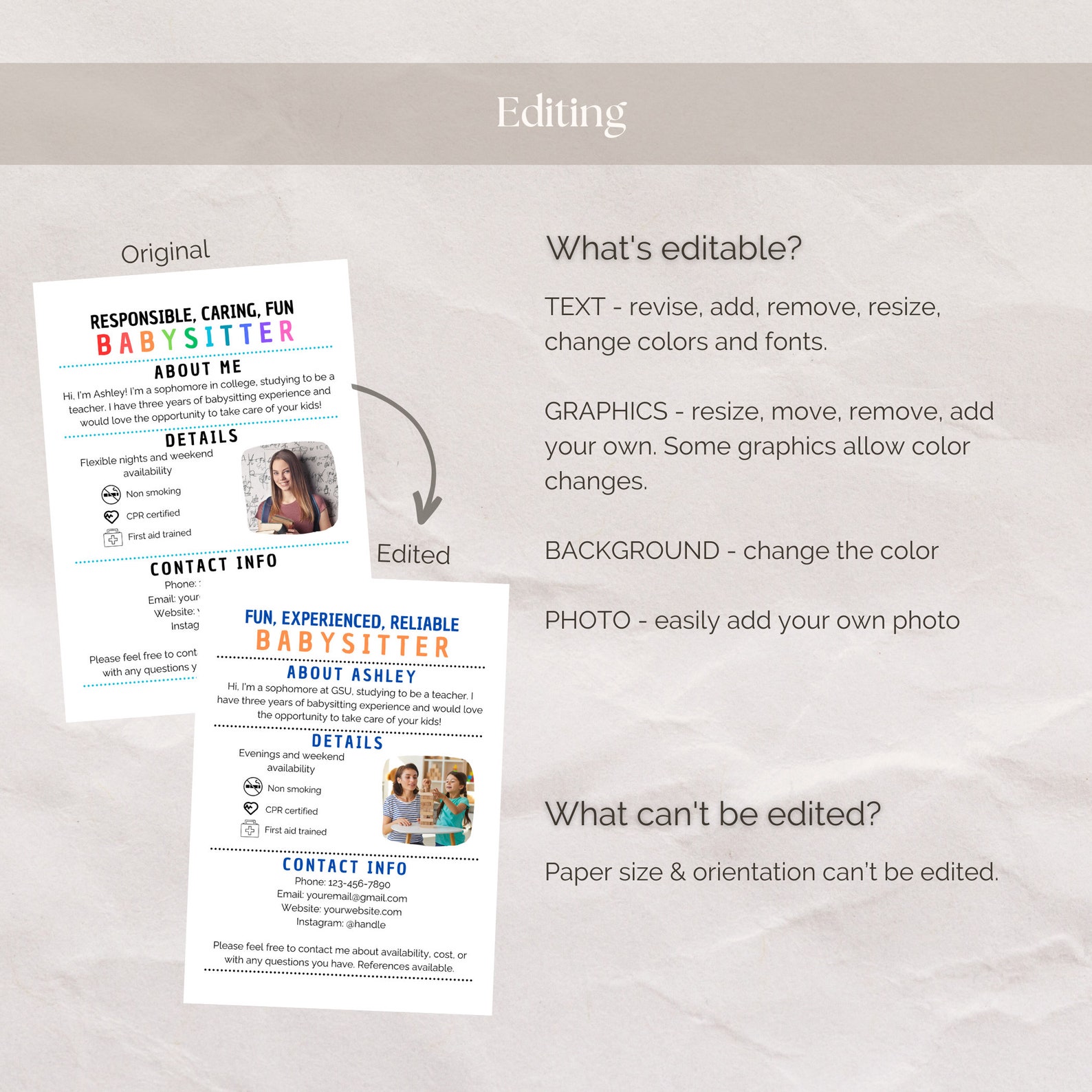 Babysitting Flyer Template, Editable at Home Daycare Flyer Template ...