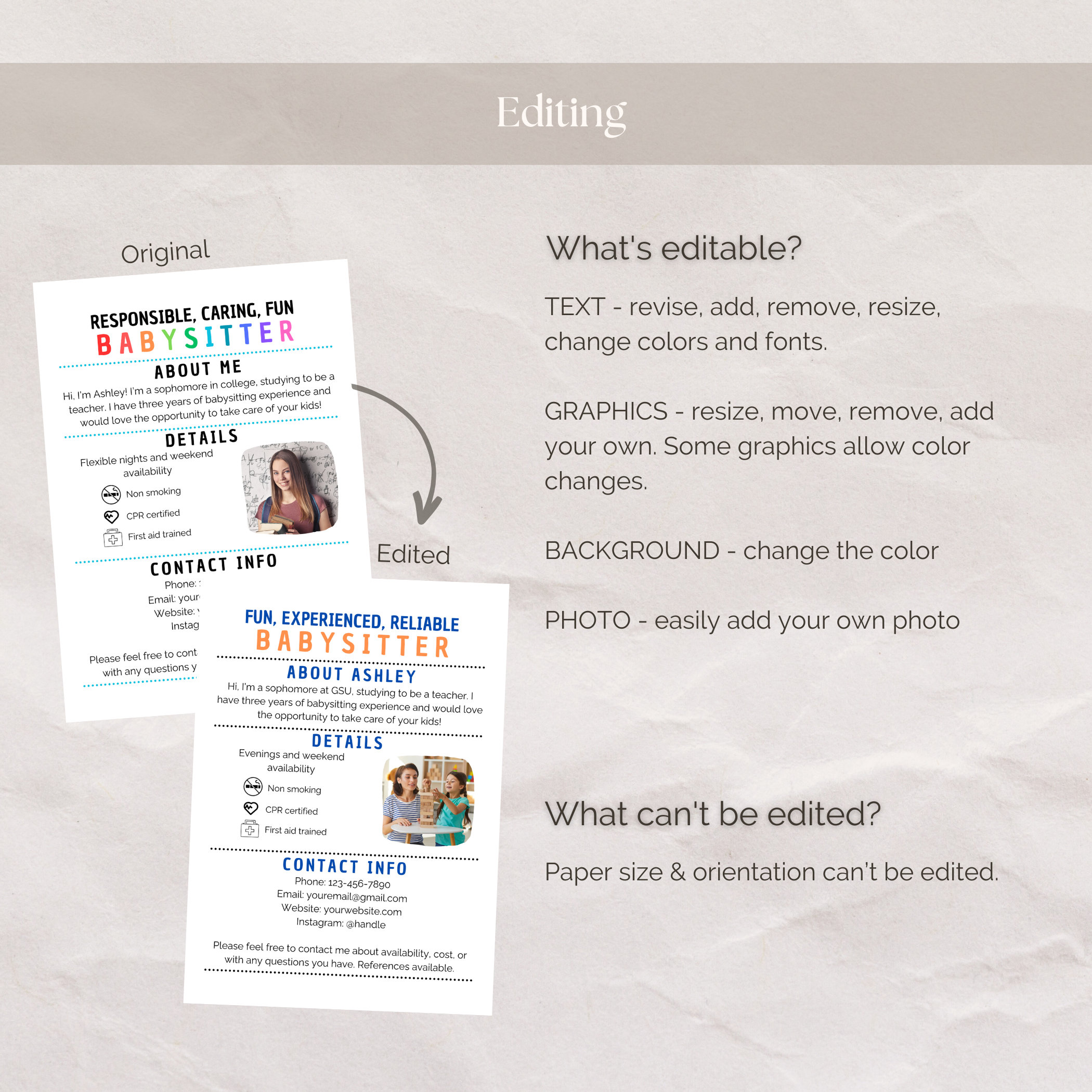 Babysitting Flyer Template, Editable at Home Daycare Flyer Template ...