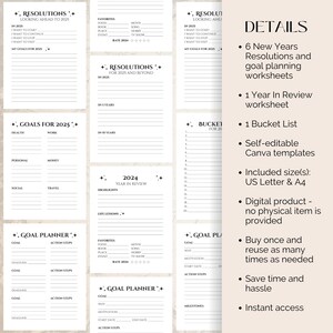 2025 New Years Resolution Worksheets, New Year Resolution Goal Setting ...