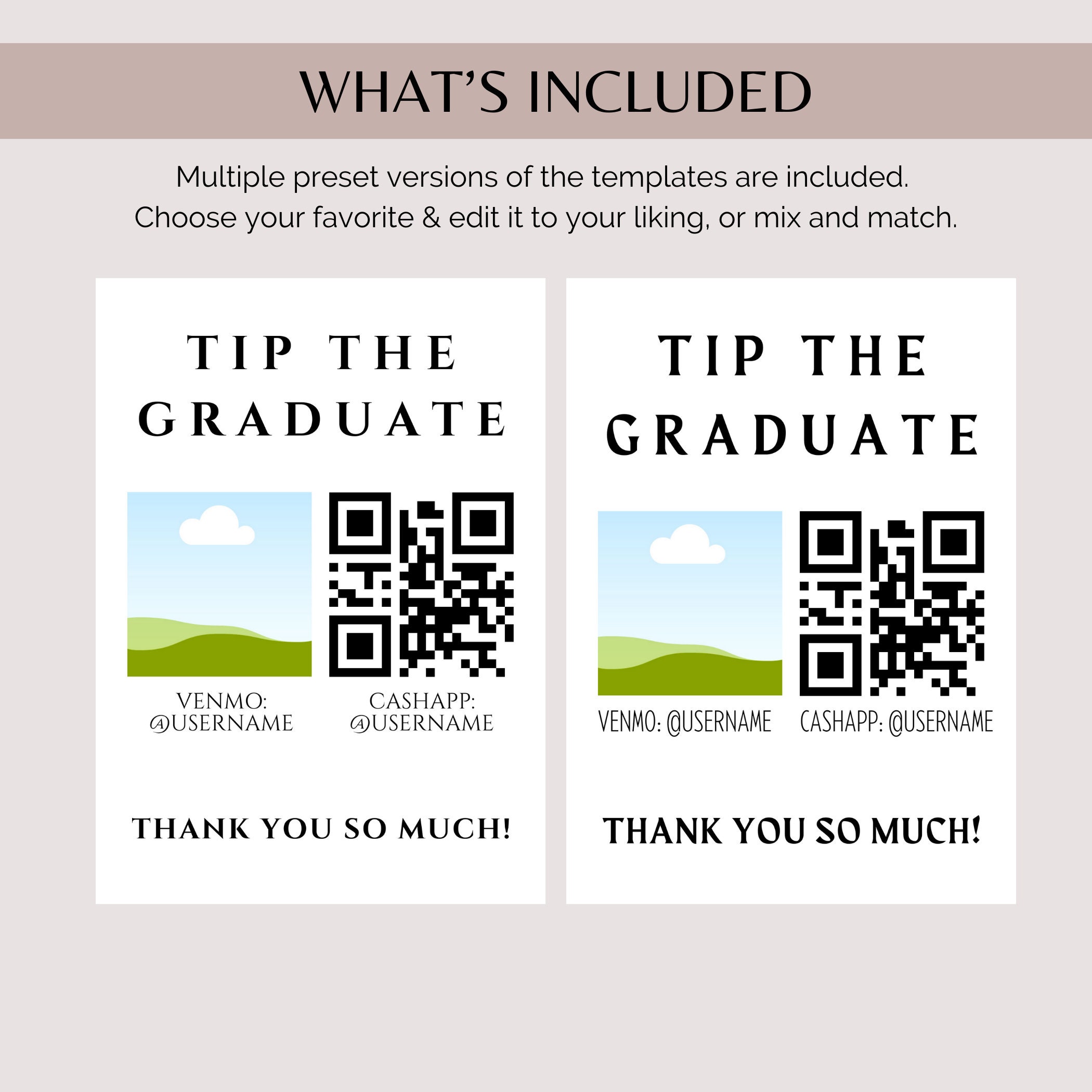 Tip the Graduate QR Code Sign, Graduation Qr Code Sign for Open House ...
