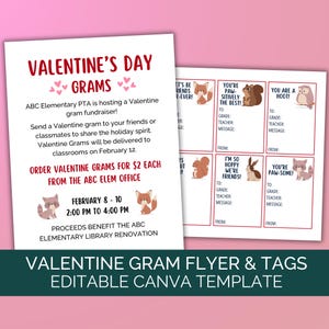 Valentines Day Gram Fundraiser Canva Template, Animal Valentine Candy ...
