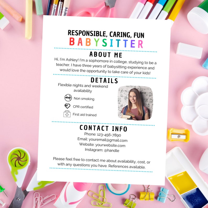 Babysitting Flyer Template, Editable at Home Daycare Flyer Template ...