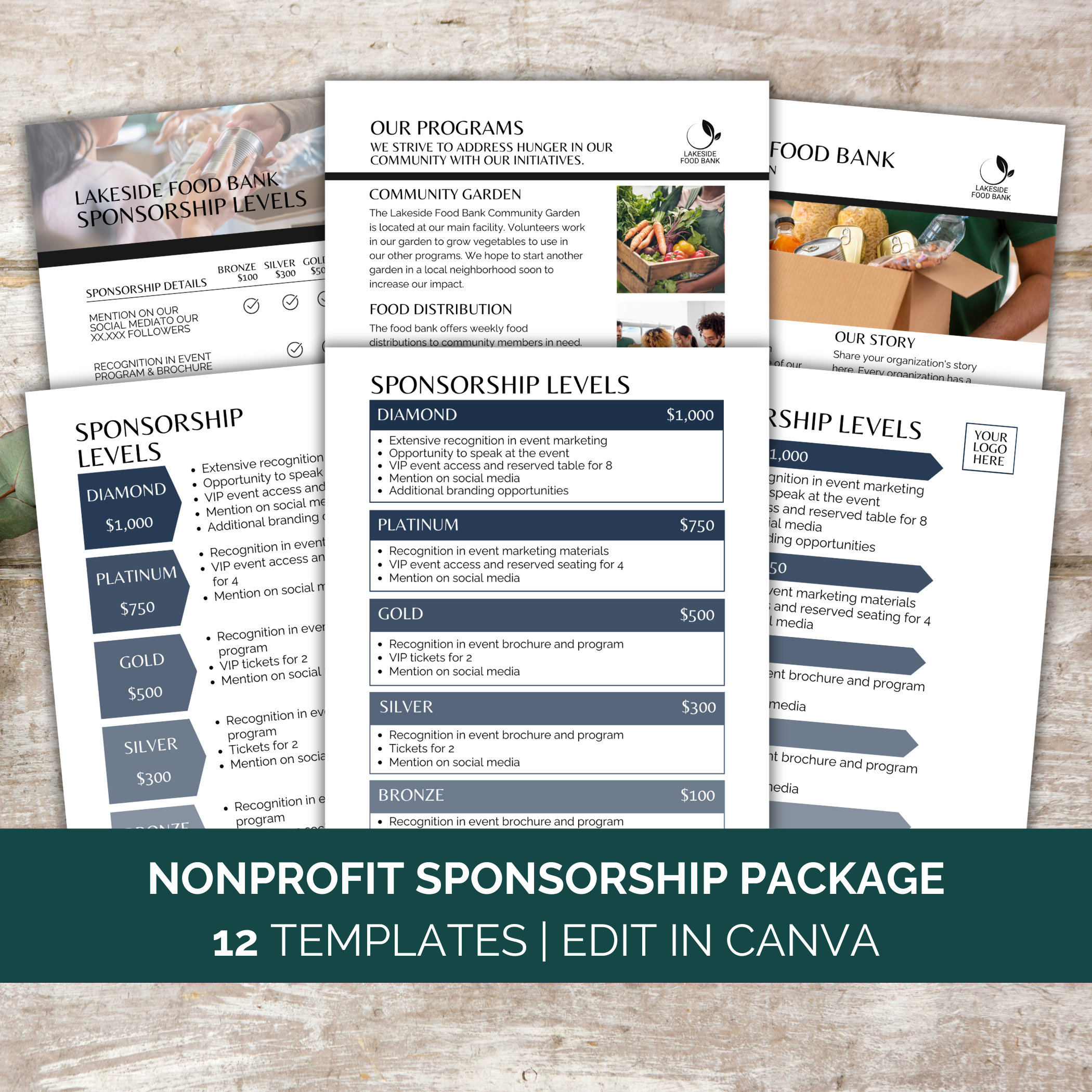 Sponsorship Levels Template, Nonprofit Sponsor Level Flyer, Nonprofit ...