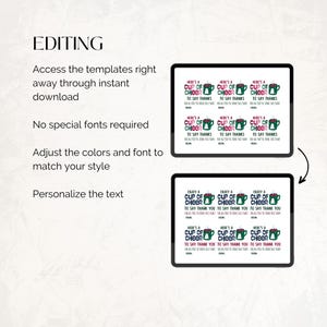 Cup of Cheer Gift Tag Canva Template, Christmas Tea Teacher Tag, Hot ...