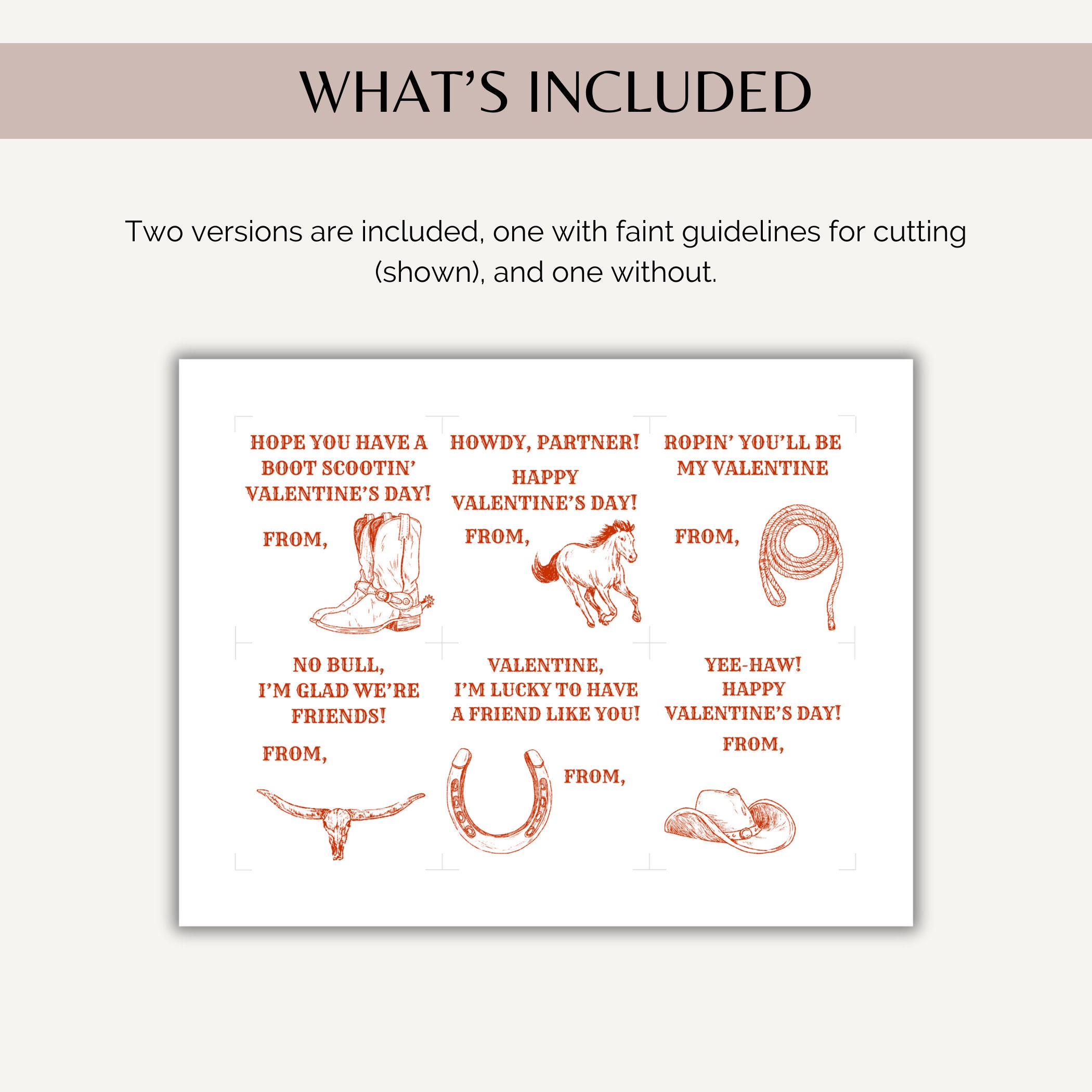 Printable Cowboy Valentine Card, Western School Valentine Printable ...