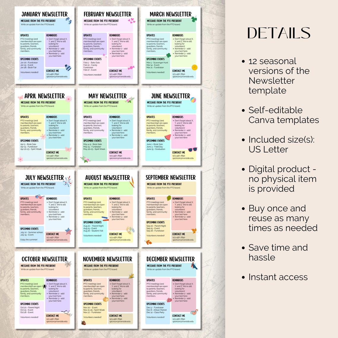 Parent Teacher Flyers Canva Template Bundle, Why Join the PTO Flyer ...