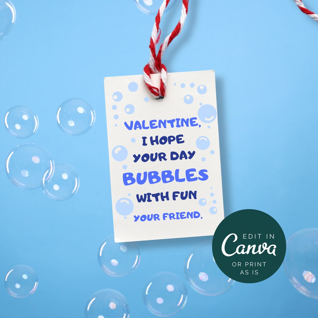 Preschool Valentines Bubbles, Kids Valentines Cards Printable Bubbles ...