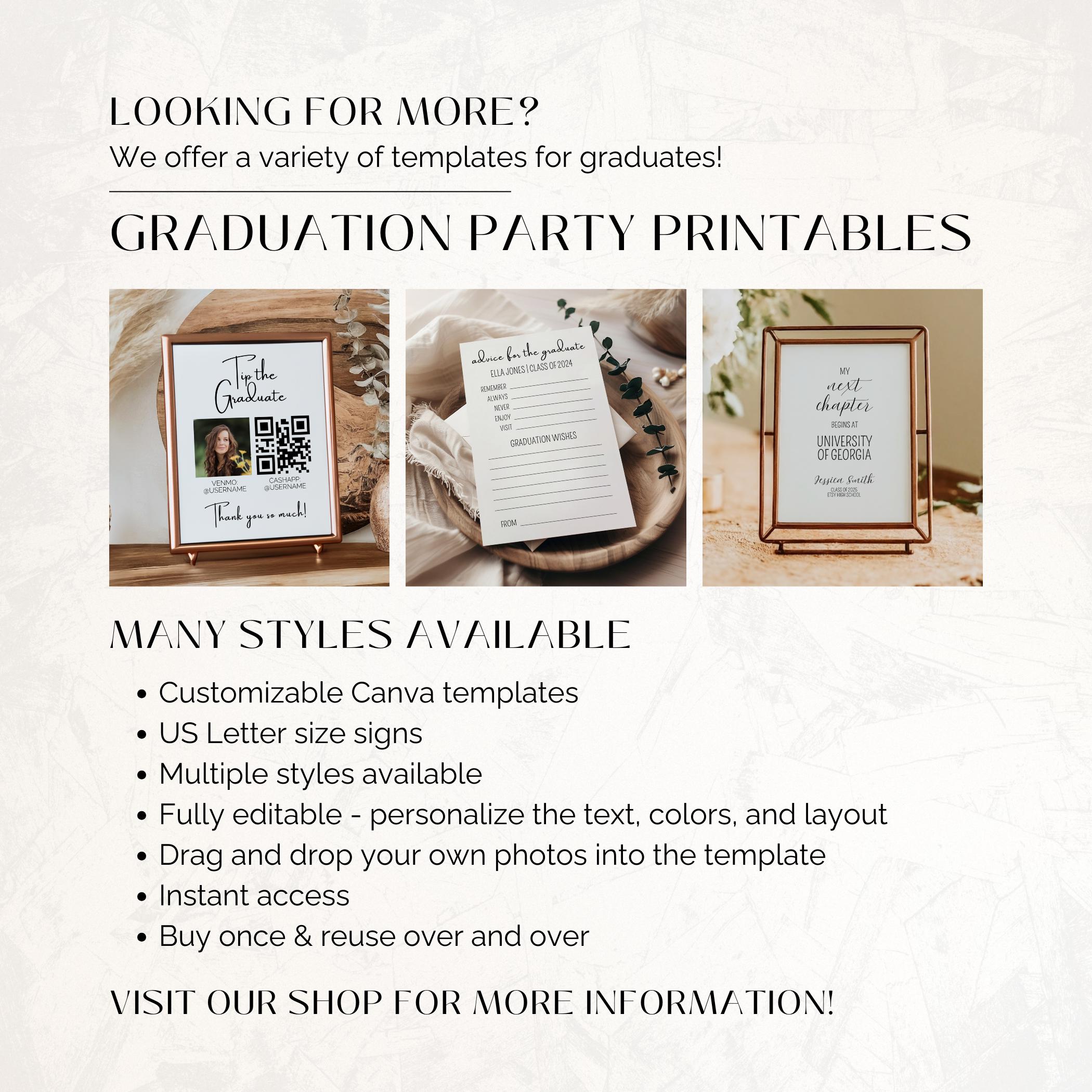 Tip the Graduate QR Code Sign, Graduation Qr Code Sign for Open House ...