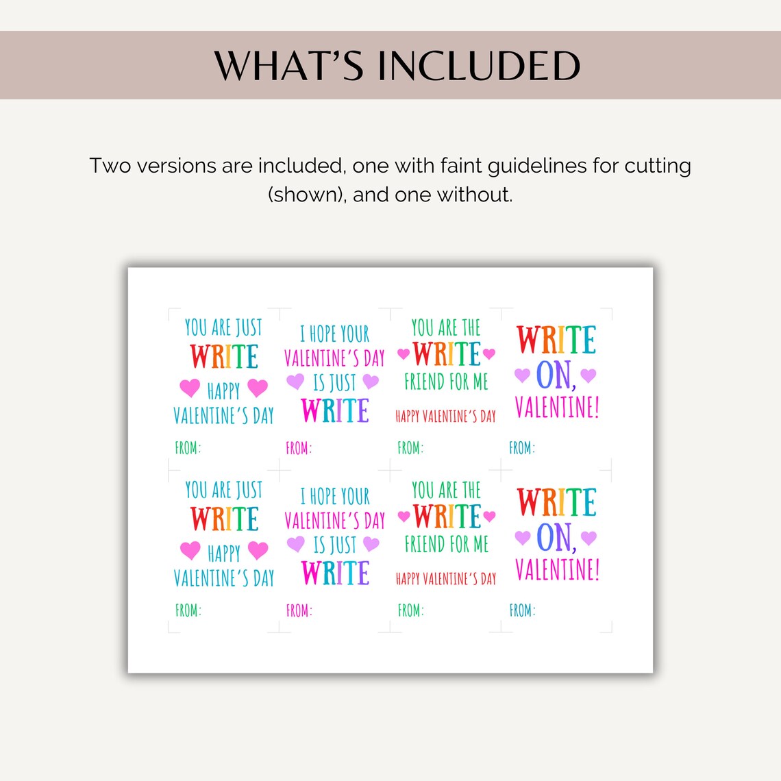 You Are Just Write Valentine Card Canva Template, Colored Pencils ...