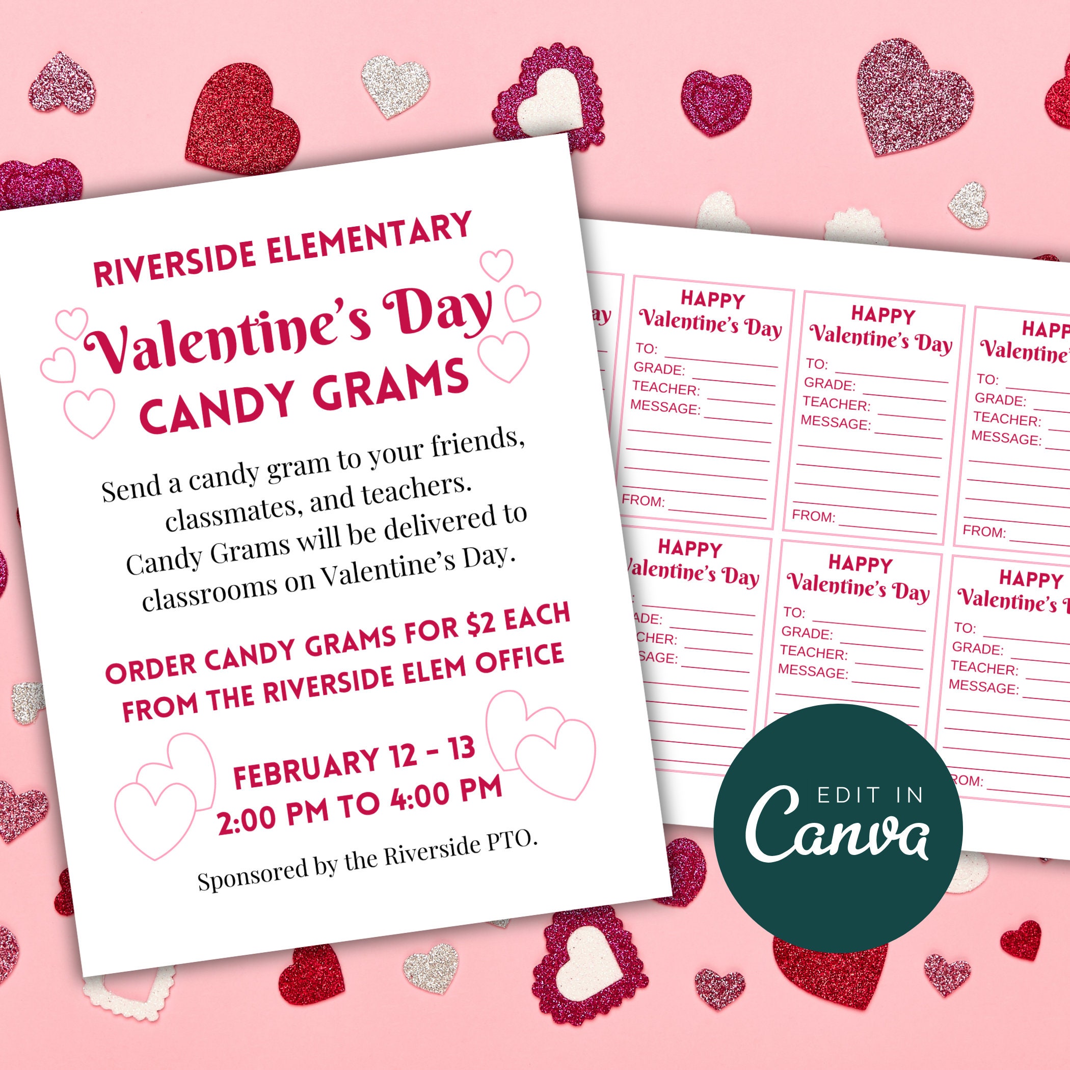 Valentines Candy Gram Fundraiser, Valentine Candy Gram Flyer, Valentine ...