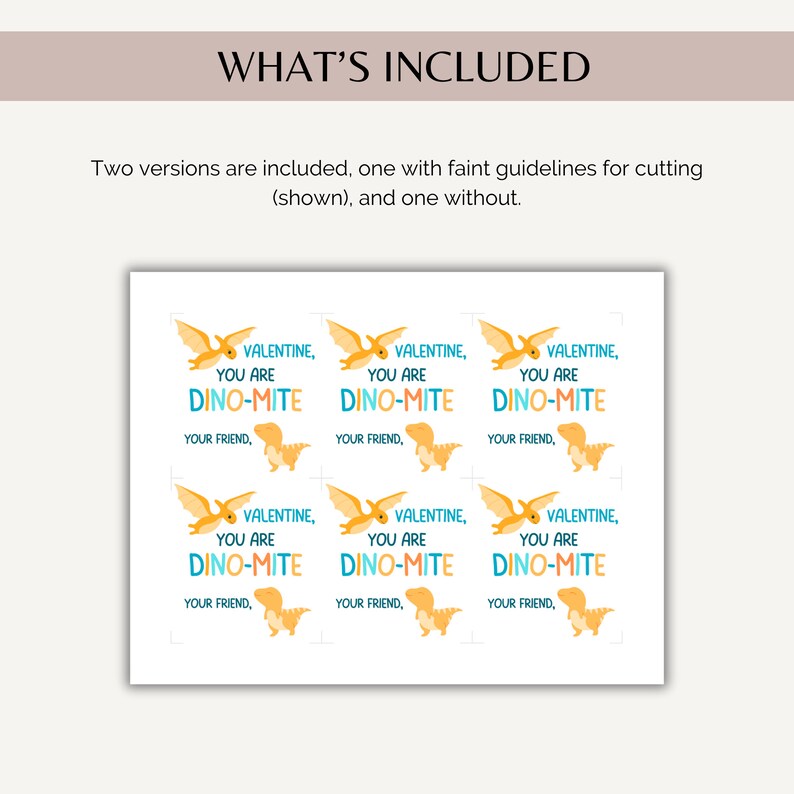 Dino-mite Valentine Card, Dinosaur Valentine's Day Card, Printable Dino ...