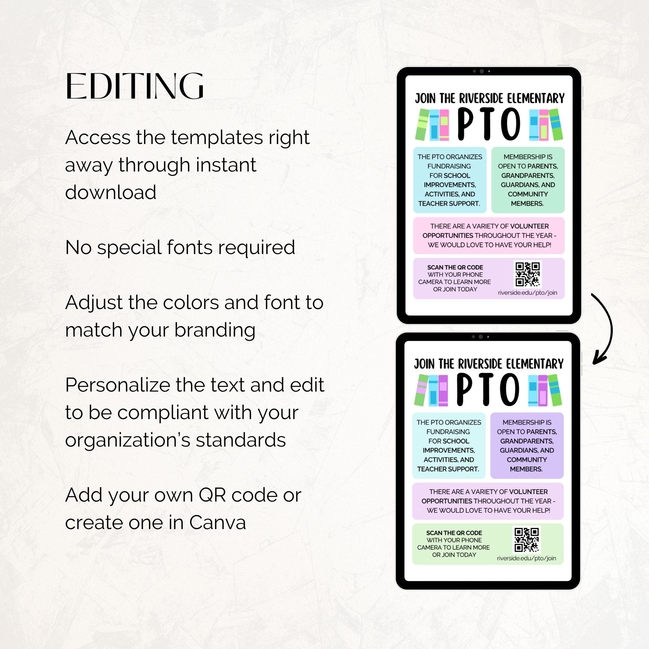 PTO Recruitment Flyer Canva Template, Join the PTO Flyer, Membership ...