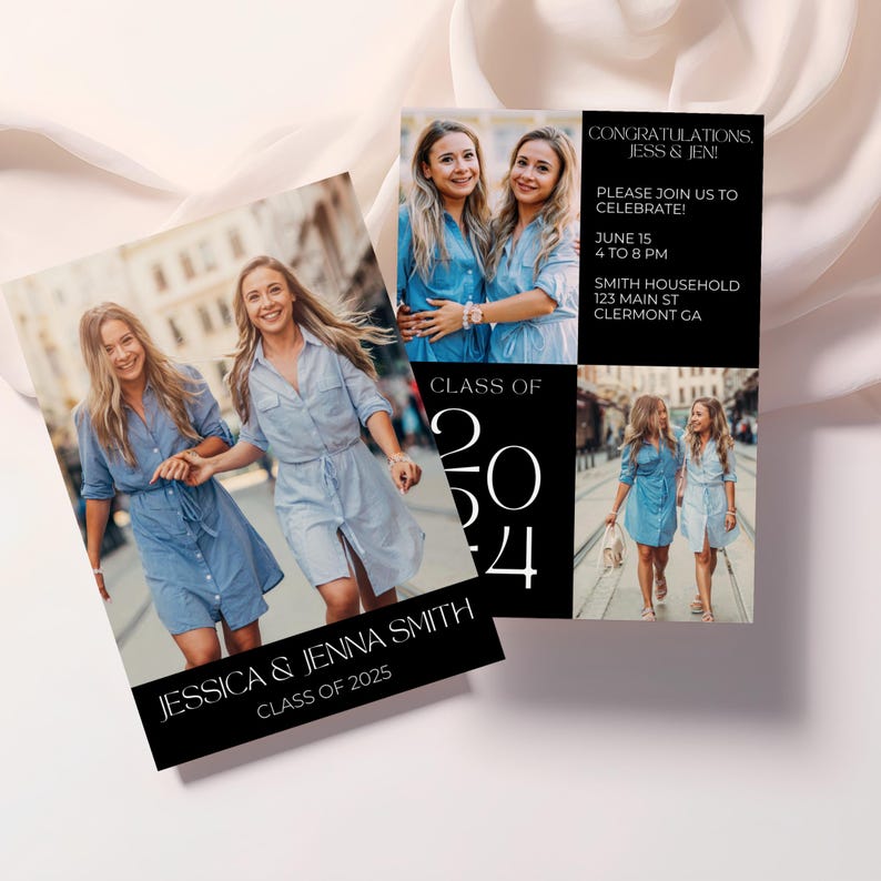 Graduation Party Invitation Multiple Graduates, Graduation Announcement ...