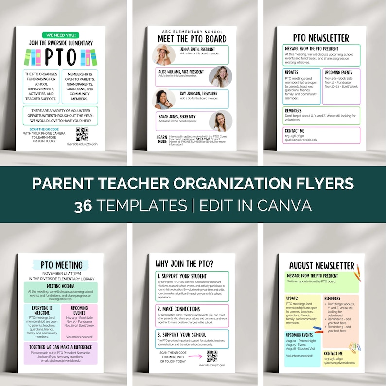Parent Teacher Flyers Canva Template Bundle, Why Join the PTO Flyer ...