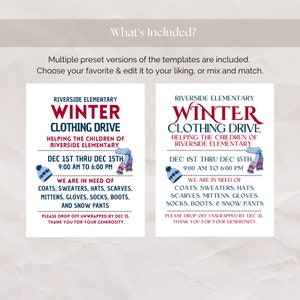 Winter Clothing Drive Flyer Template, Editable Christmas Clothing Drive ...
