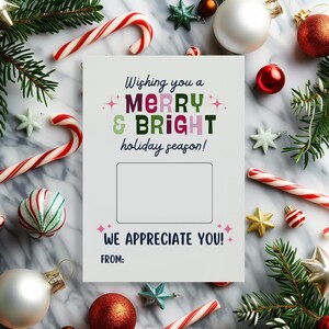 Merry and Bright Gift Card Holder Canva Template, Merry Christmas Gift ...