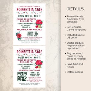 Poinsettia Sale Flyer Canva Template, Christmas Poinsettia Fundraiser ...