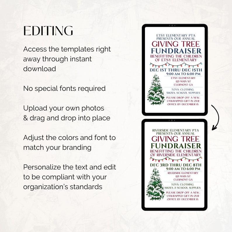 Giving Tree Flyer Template, Giving Tree Tags Printable, Angel Tree Sign ...