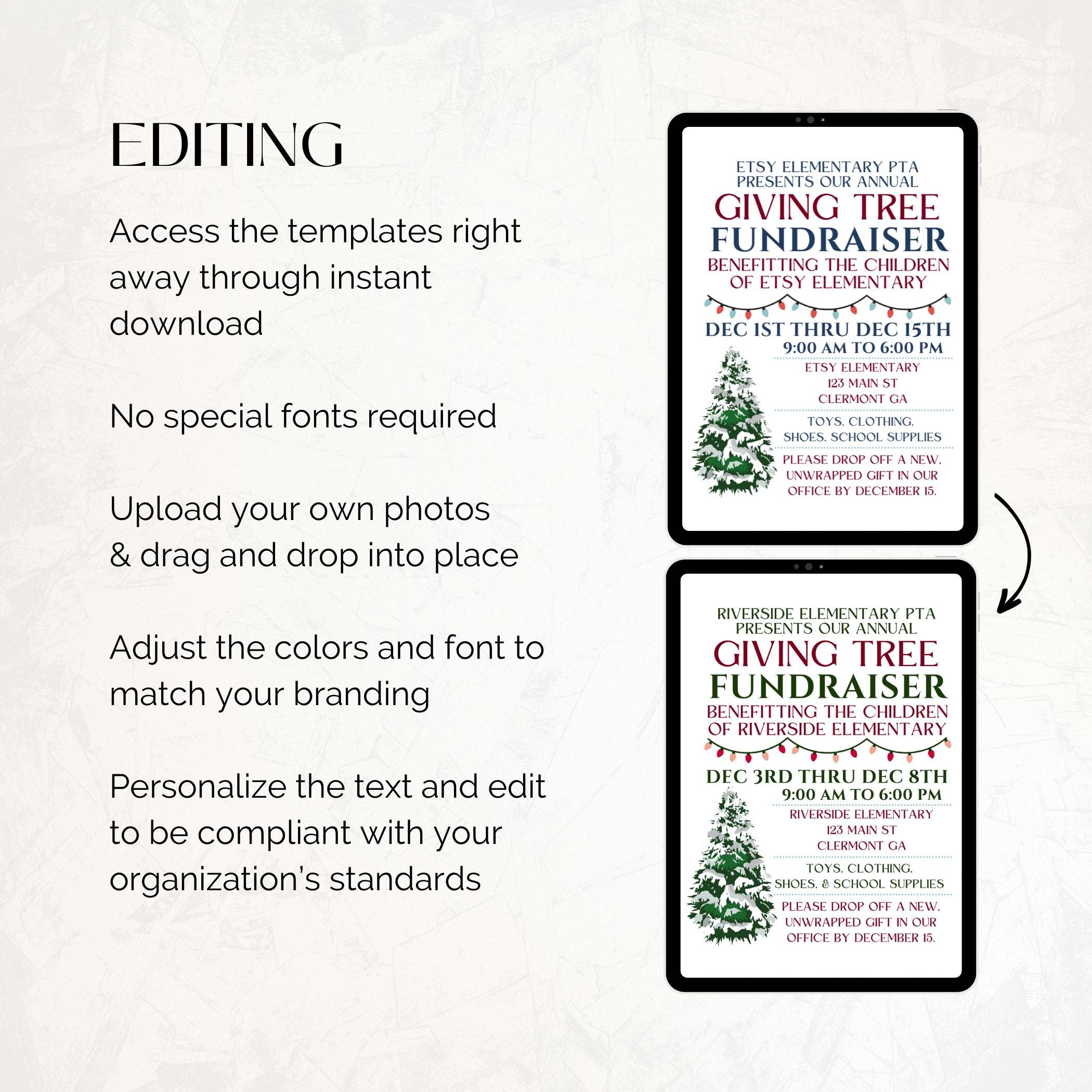 Giving Tree Flyer Template, Giving Tree Tags Printable, Angel Tree Sign ...