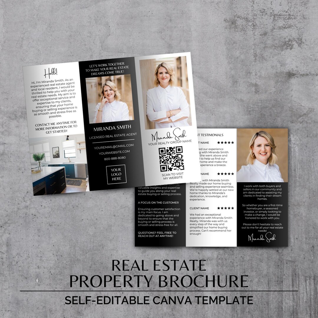 Real Estate Agent Brochure, Real Estate Trifold Brochure Template, Real Estate Introduction ...