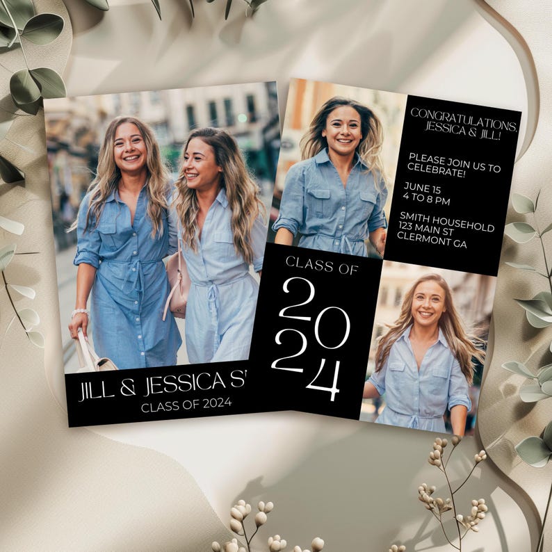 Graduation Party Invitation Multiple Graduates, Graduation Announcement ...